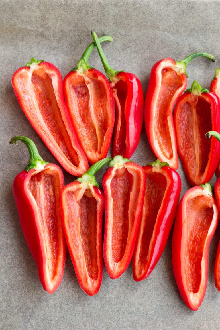 Vegetarian keto stuffed mini peppers