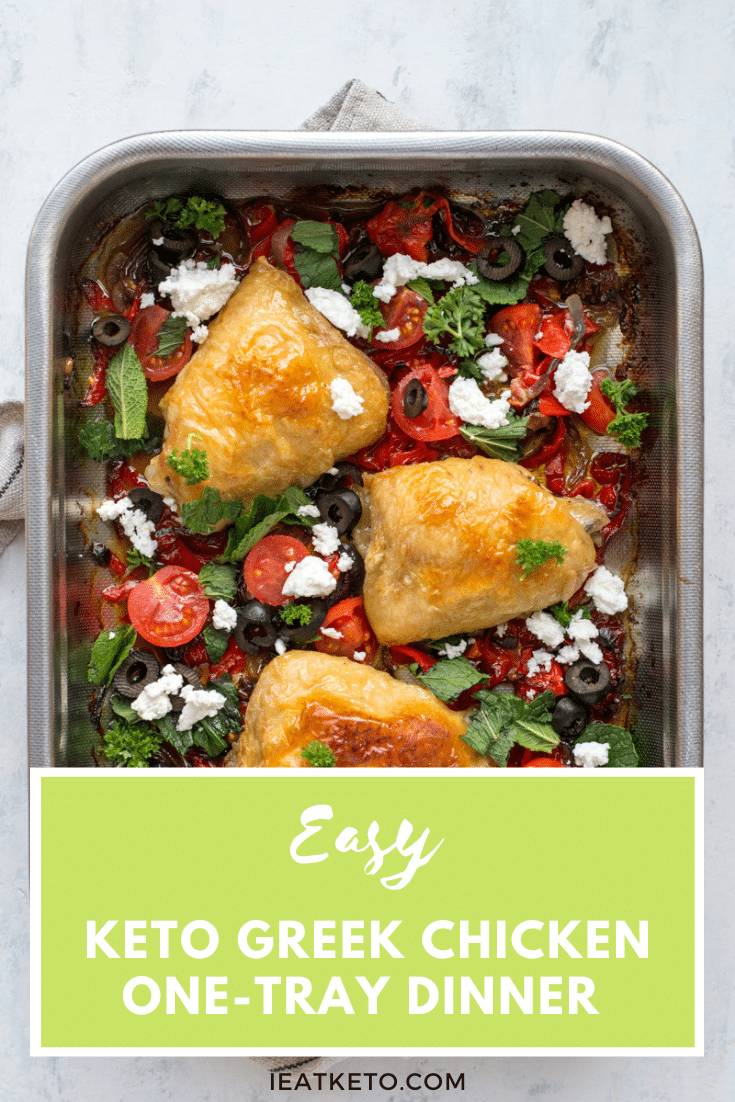 Keto Greek chicken one-tray dinner
