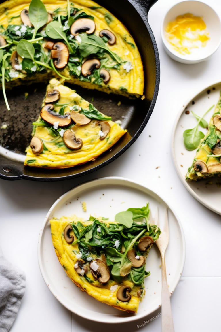 Easy Keto Vegan Mushroom and Spinach Frittata Recipe for a Healthy Meal