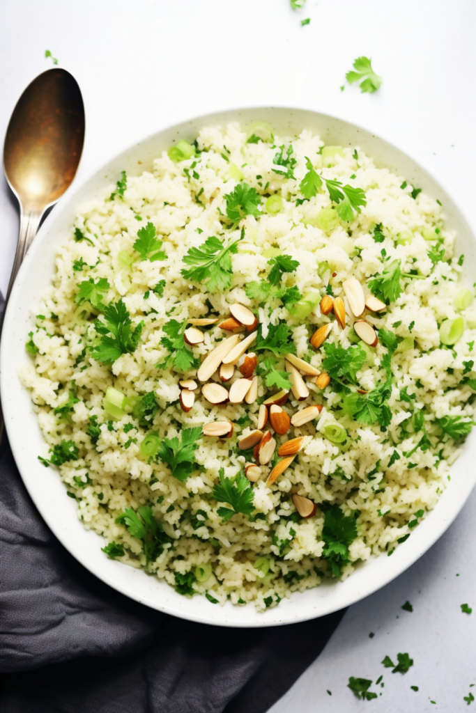 Easy and Delicious Keto Cauliflower Rice Pilaf with Herbs and Almonds ...