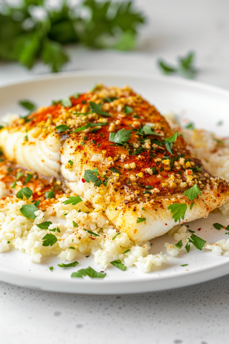 Mouthwatering Keto Moroccan Spiced Cod with Cauliflower Couscous Recipe ...