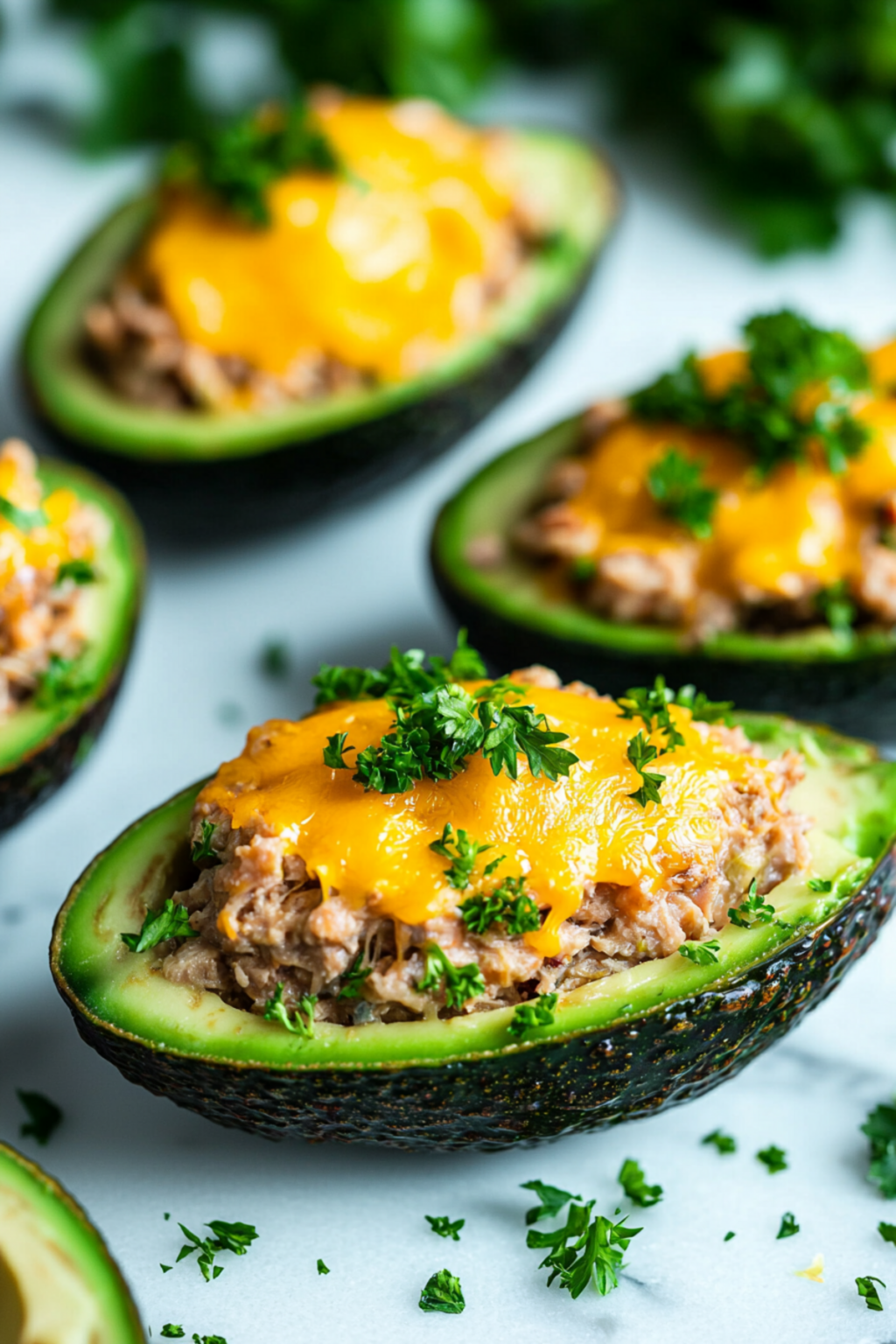 Delicious Stuffed Avocado Tuna Melt Boats for a Perfect Keto Meal
